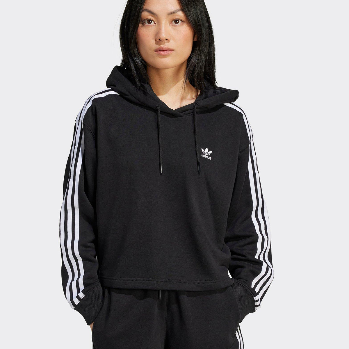 สีดำ adidas เสื้อฮู้ดดี้ผู้หญิง Adicolor 3-Stripes - JD Sports Thailand ...