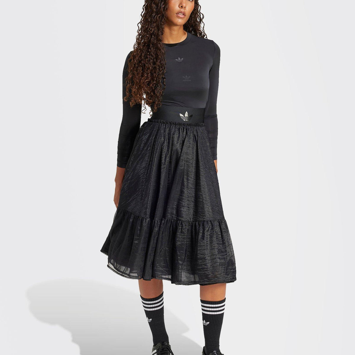 สีดำ adidas กระโปรงผู้หญิง Waistband Tulle Maxi - JD Sports Thailand ...