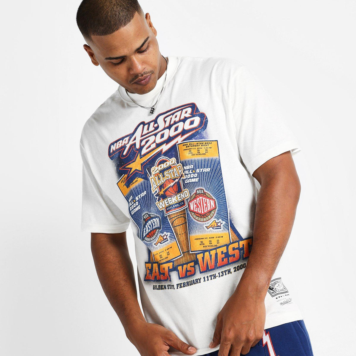 สีขาว Mitchell & Ness เสื้อยืดผู้ชาย NBA All-Star 2000 Game - JD Sports ...
