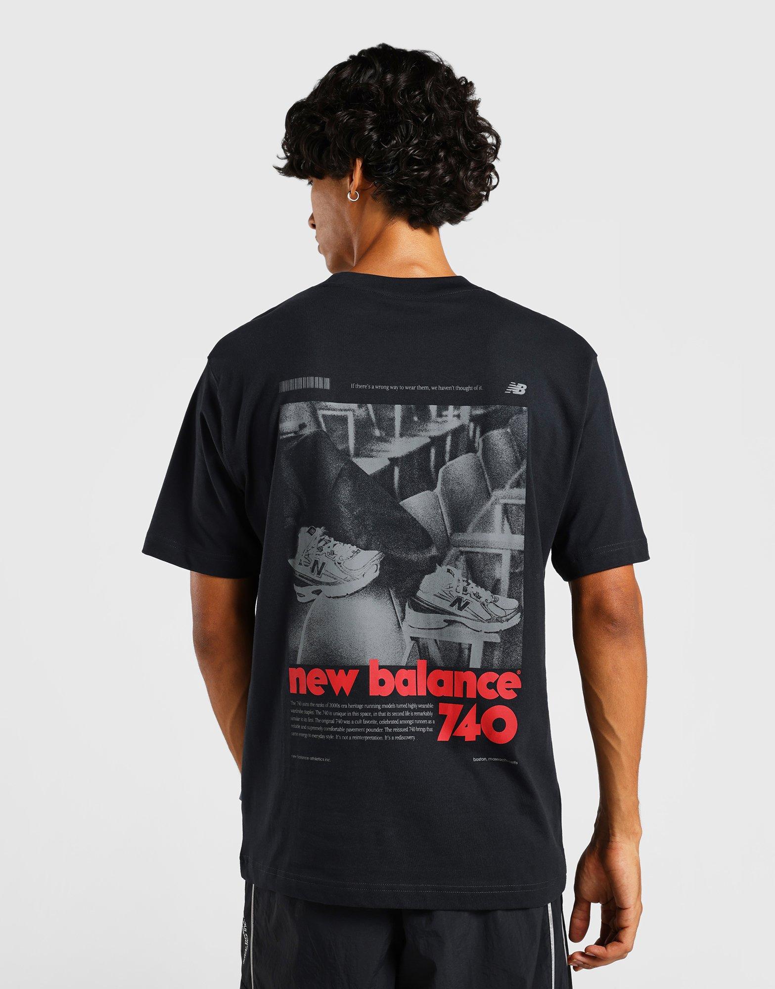 สีดำ New Balance เสื้อยืดผู้ชาย 740 Print Ad - JD Sports Thailand – JD ...