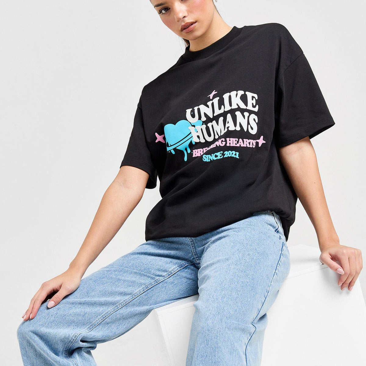 สีดำ Unlike Humans เสื้อยืดผู้หญิง Heartbreaker - JD Sports Thailand ...